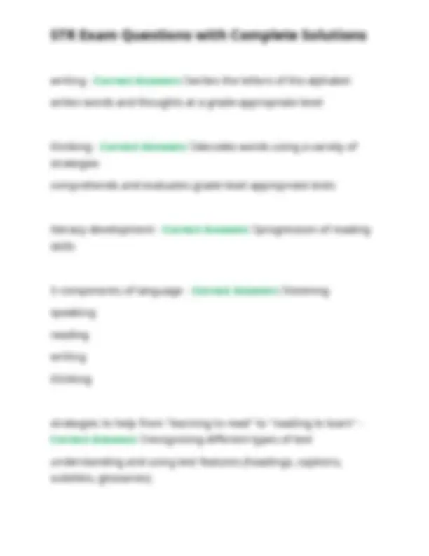 STR Exam Prep: Literacy Development Questions and Solutions | Exams ...