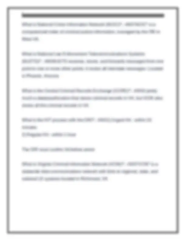 Criminal Investigation: Crime Information Systems (NCIC/VCIN) (NVCJTA ...