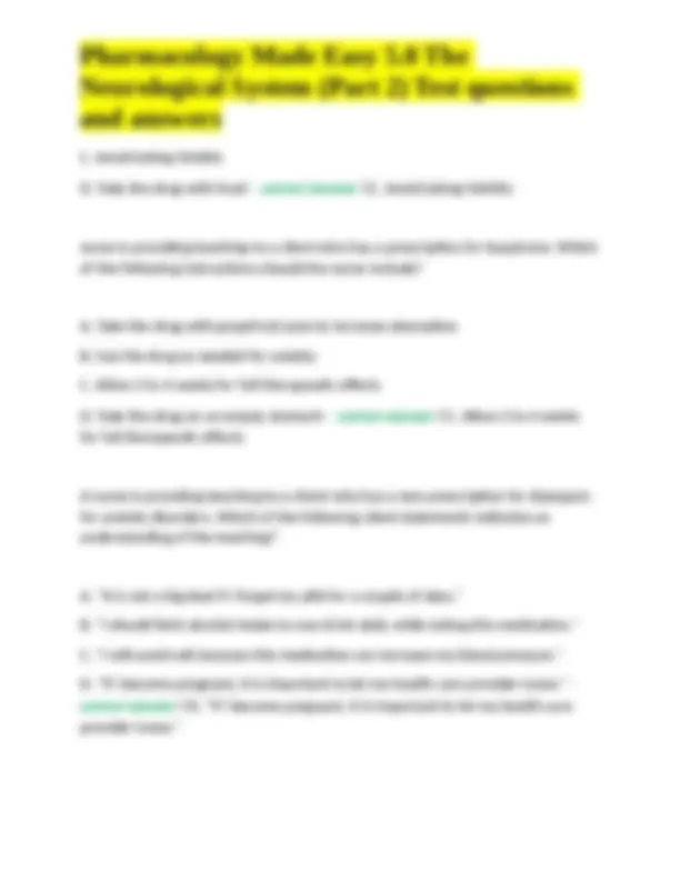 Pharmacology Made Easy 5.0 The Neurological System (Part 2) Test ...