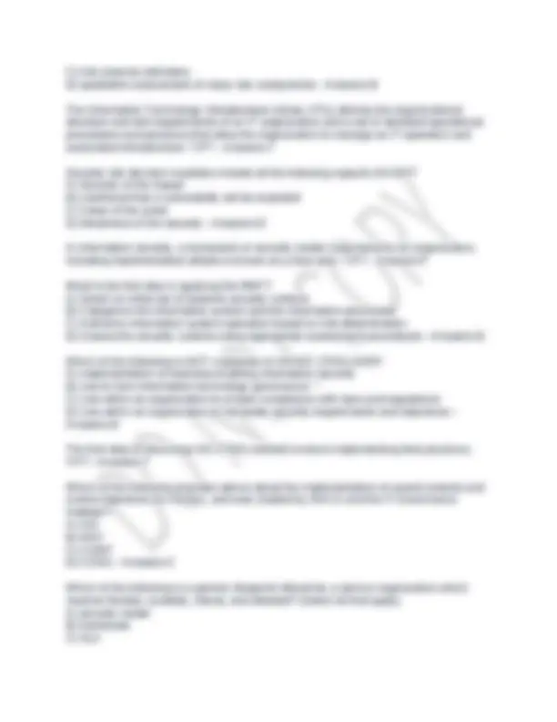 MIS 416 Risk Assessment Final Exam: Complete Solutions | Exams Nursing | Docsity