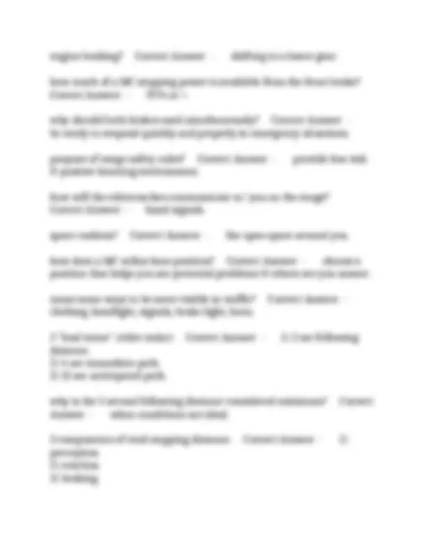 MSF Basic Rider Course – Questions With Correct Solutions | Exams ...