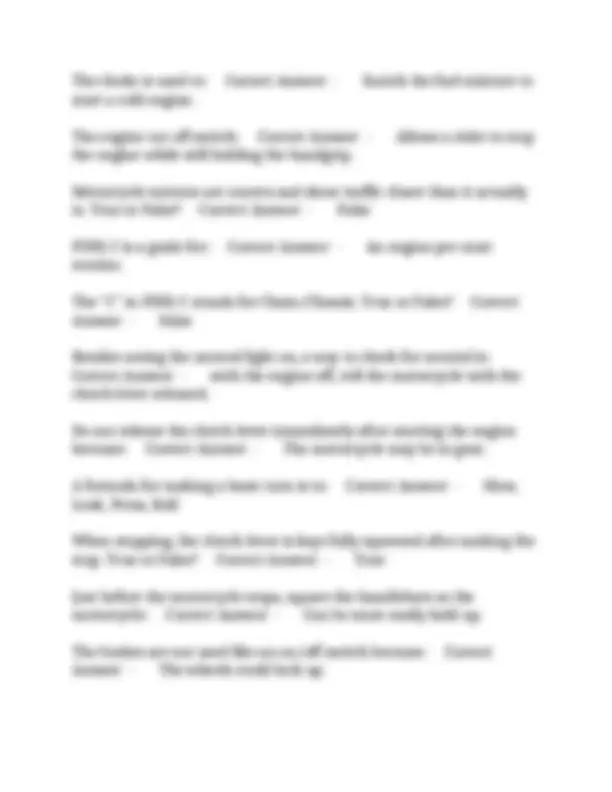 MSF Basic Rider Course – Questions With Comprehensive Solutions | Exams ...