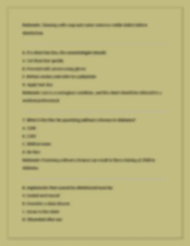 Alabama Board of Barbering and Cosmetology Practice Exam Questions And ...