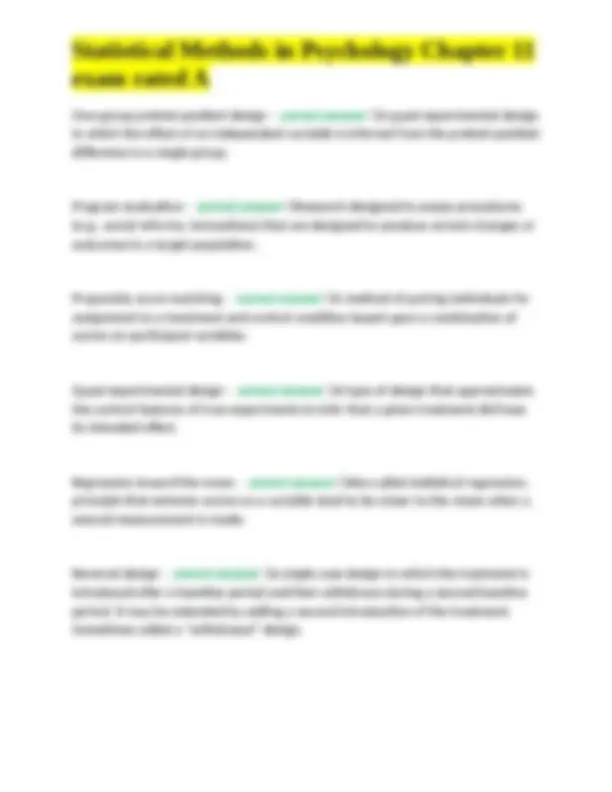 Statistical Methods in Psychology Chapter 11 exam rated A | Exams Data ...