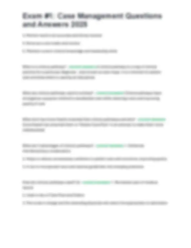 Exam #1: Case Management Questions and Answers 2025 | Exams Nursing ...