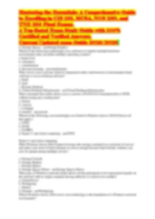 Windows Server 2016 Exam Study Guide | Exams Information Systems | Docsity