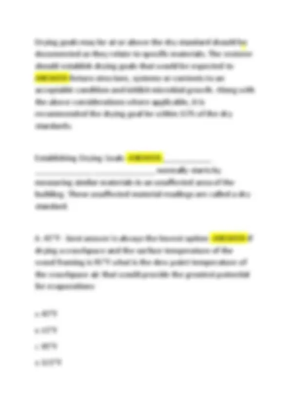 IICRC APPLIED STRUCTURAL DRYING VERIFIED QUESTIONS AND ANSWERS 2025 ...