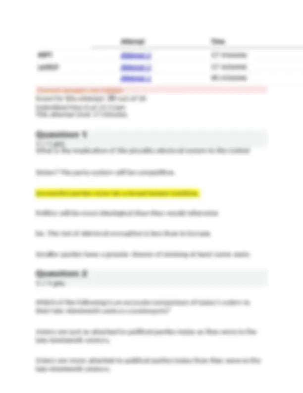 GOVT 220 Quiz Political Parties Week 7 Module 7 30 out of 30 2025 ...