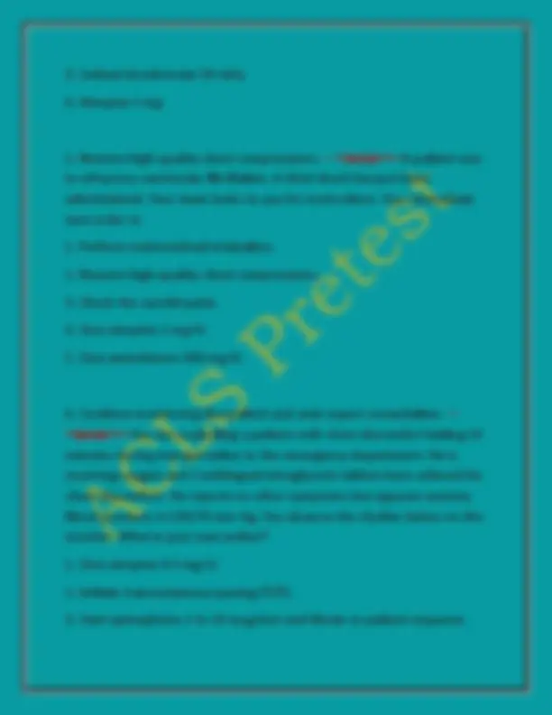 ACLS Pretest Questions and Answers for Certification 2025/2026 | Exams ...