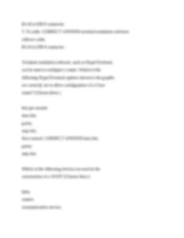 CCNA 1: Module 1 Practice Questions and Answers | Exams Computer Science | Docsity