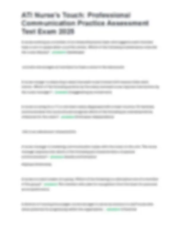 Professional Communication in Nursing: Practice Assessment Test | Exams ...