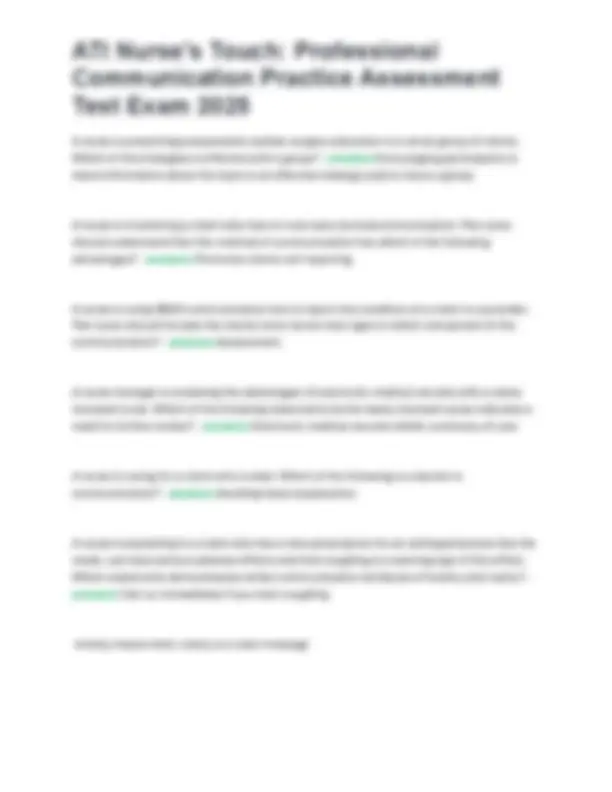 Professional Communication in Nursing: Practice Assessment Test | Exams ...