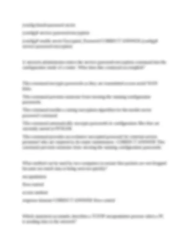 CCNA 1 v7: Modules 1-3 Practice Questions and Answers | Exams Computer Science | Docsity