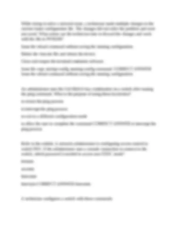 CCNA 1 v7: Modules 1-3 Practice Questions and Answers | Exams Computer Science | Docsity