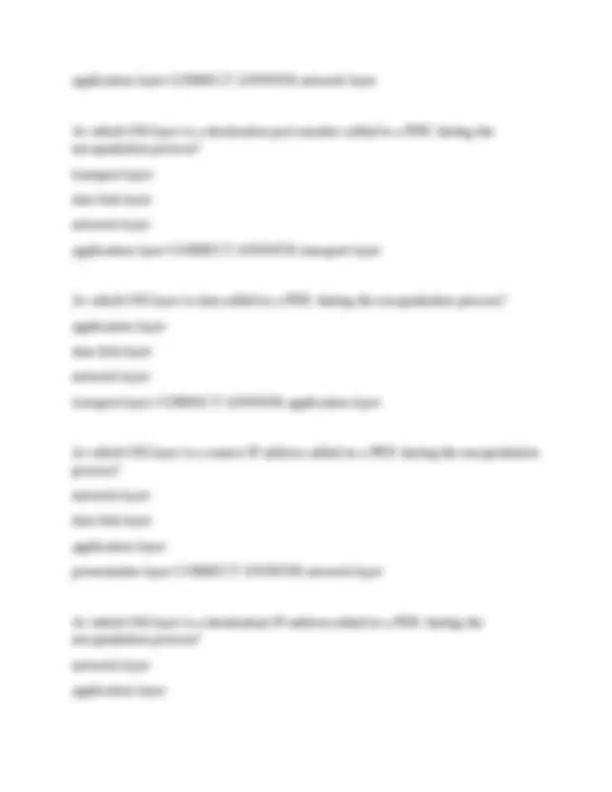 CCNA 1 v7: Modules 1-3 Practice Questions and Answers | Exams Computer Science | Docsity