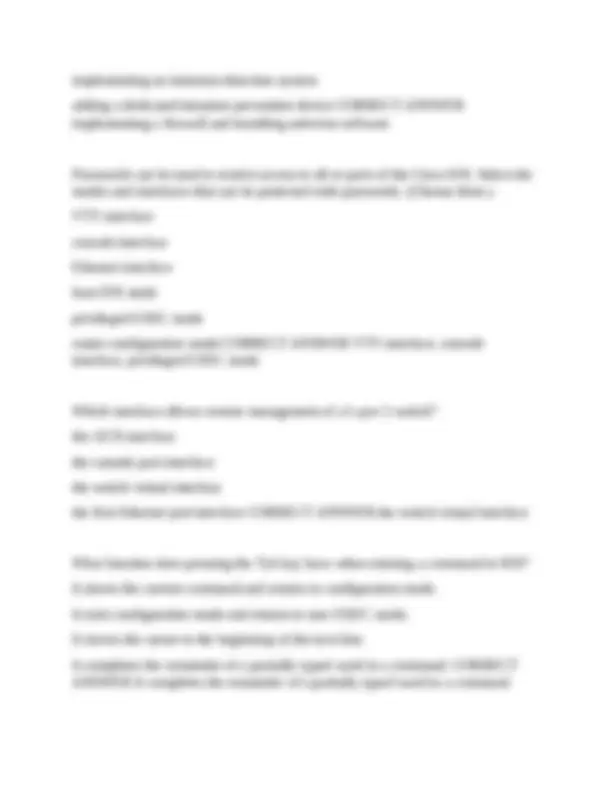 CCNA 1 v7: Modules 1-3 Practice Questions and Answers | Exams Computer Science | Docsity