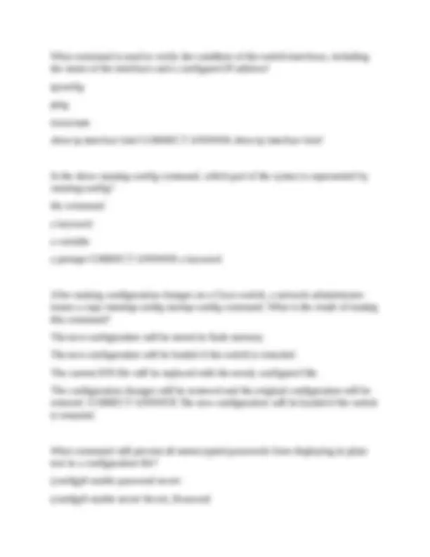 CCNA 1 v7: Modules 1-3 Practice Questions and Answers | Exams Computer Science | Docsity