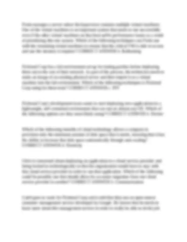 CompTIA Cloud+ Post-Assessment questions with correct answers | Exams ...