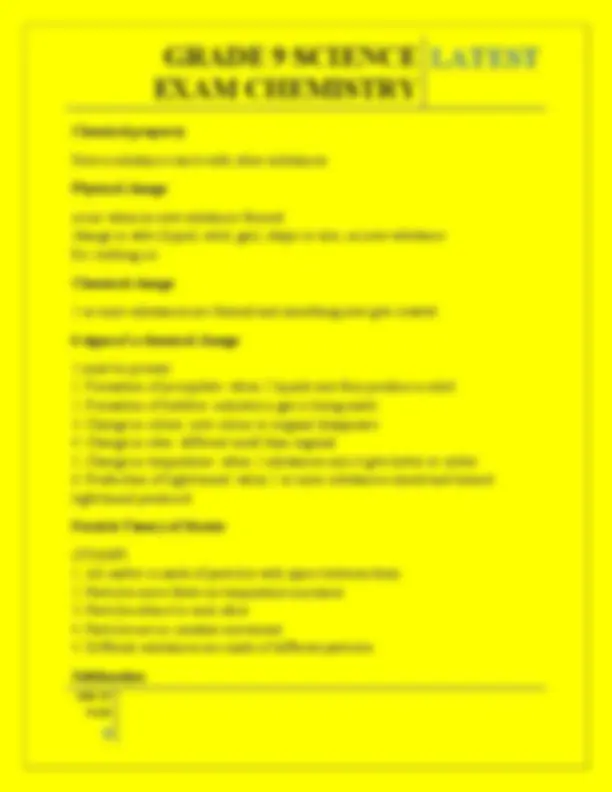 GRADE 9 SCIENCE EXAM CHEMISTRY QUESTIONS AND ANSWERS 2025 | Exams ...