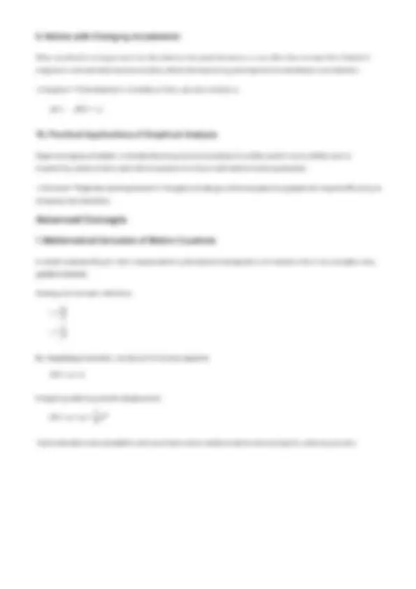 Physics: Graphic Interpretation of Motion | Study notes Physics | Docsity