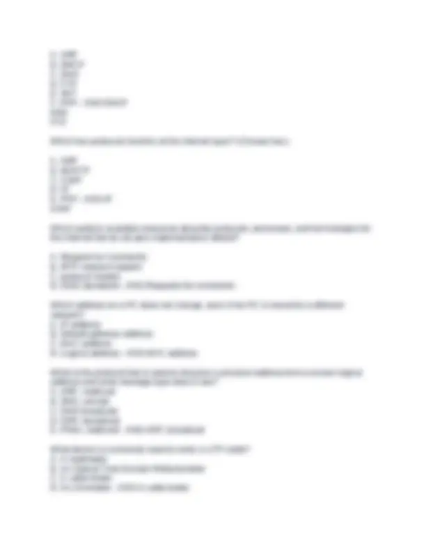 Cisco Networking Fundamentals Final Exam Questions and Answers | Exams Advanced Education | Docsity