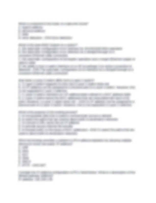 Cisco Networking Fundamentals Final Exam Questions and Answers | Exams Advanced Education | Docsity