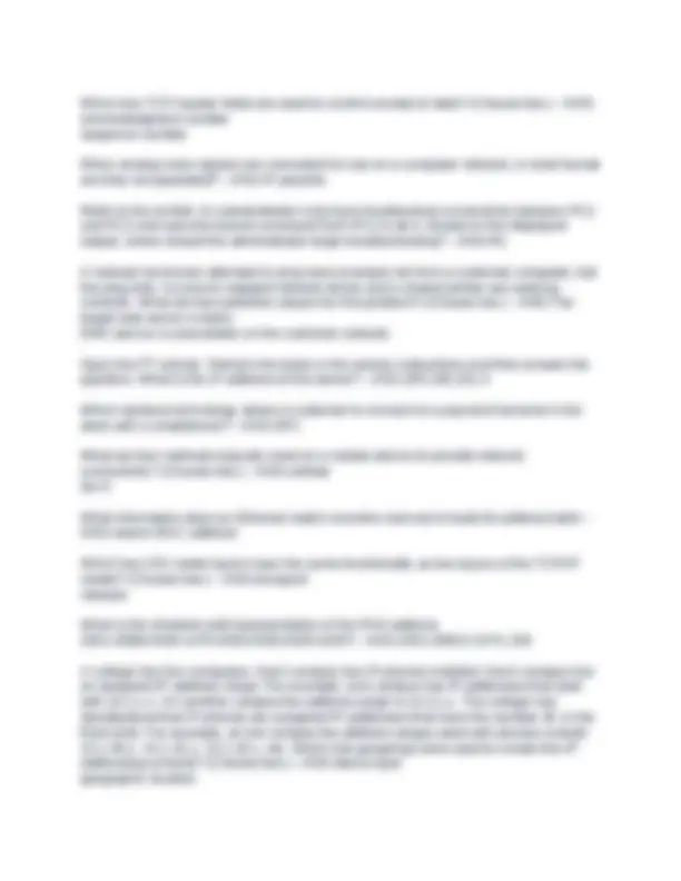 Cisco Networking Basics: Final Exam Questions and Answers | Exams Advanced Education | Docsity