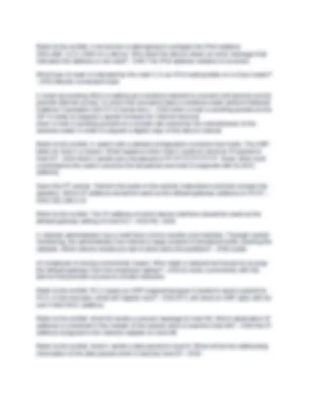 Cisco Networking Basics: Final Exam Questions and Answers | Exams Advanced Education | Docsity