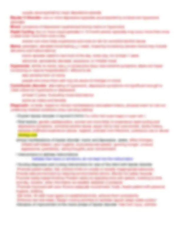 NUR 138 Final Exam 4 Study Guide Mood Disorders & Mental Health ...