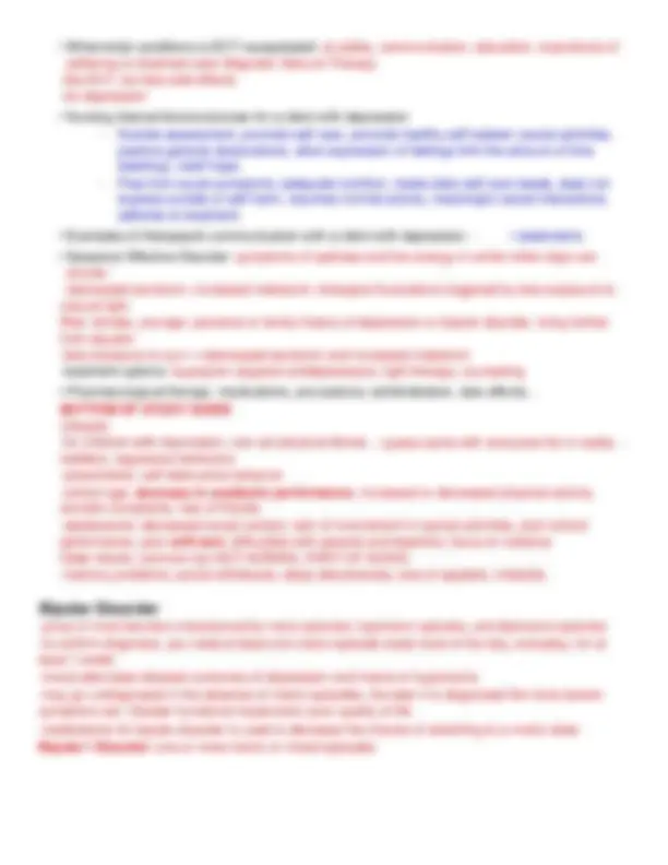 NUR 138 Final Exam 4 Study Guide Mood Disorders & Mental Health ...