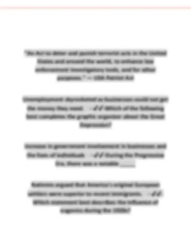 U.S History STAAR PREP.pdf | Exams Nursing | Docsity