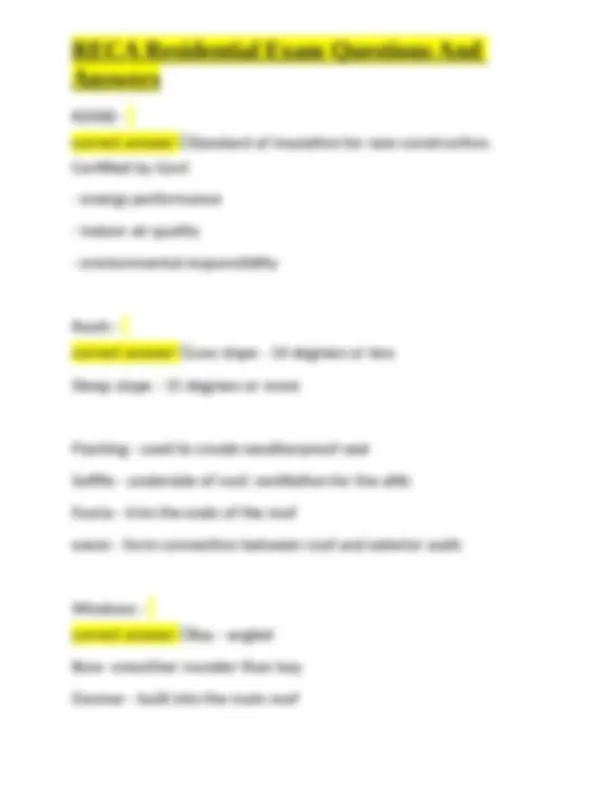 RECA Residential Exam Questions And Answers | Exams Real Estate ...