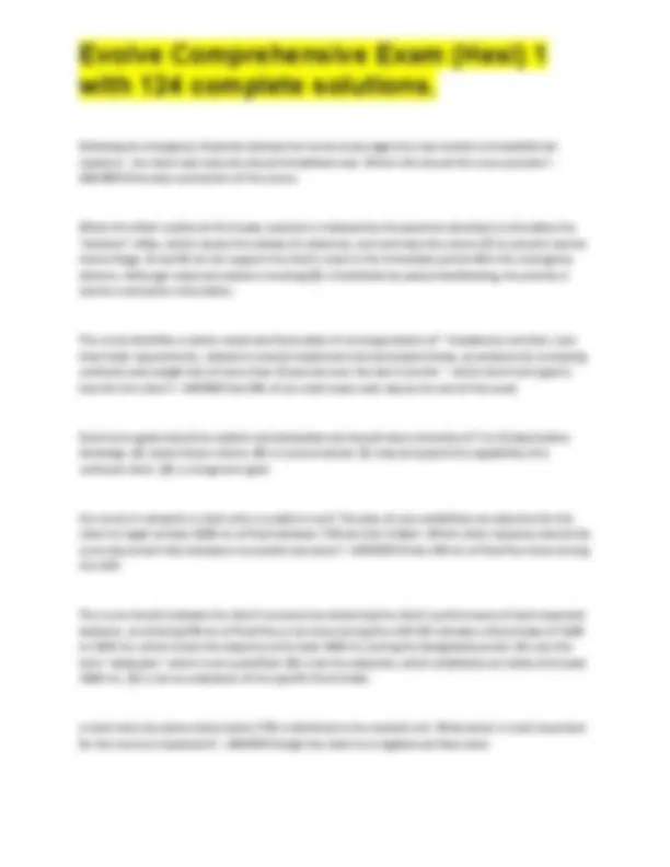 Evolve Comprehensive Exam (Hesi) 1 with 124 complete solutions. | Exams ...