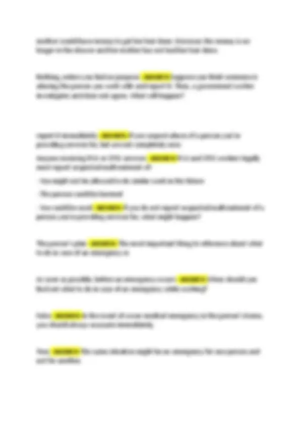 PCA/CFSS WORKER TRAINING_ COMPLETE QUESTIONS AND ANSWERS 2025 GRADED A+ ...