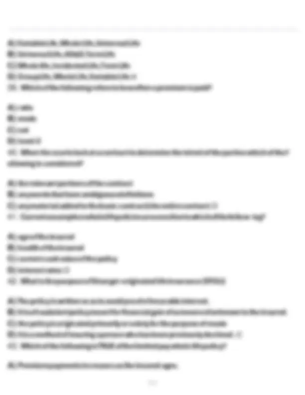 PSI Life Insurance Practice Exam Verified Questions and 100% Correct ...