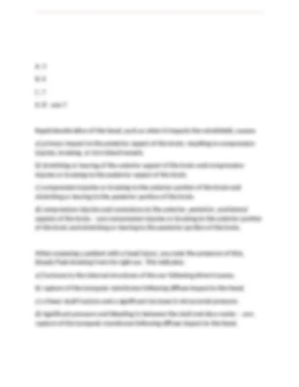 EMT-B Chapter 28 - Head and Spine Injuries (Multiple) exam.docx | Exams Nursing | Docsity