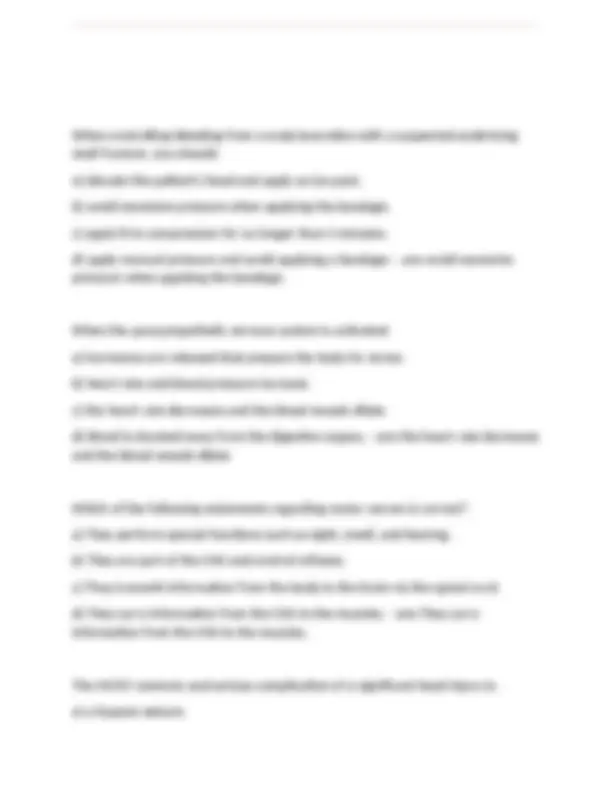 EMT-B Chapter 28 - Head and Spine Injuries (Multiple) exam.docx | Exams ...