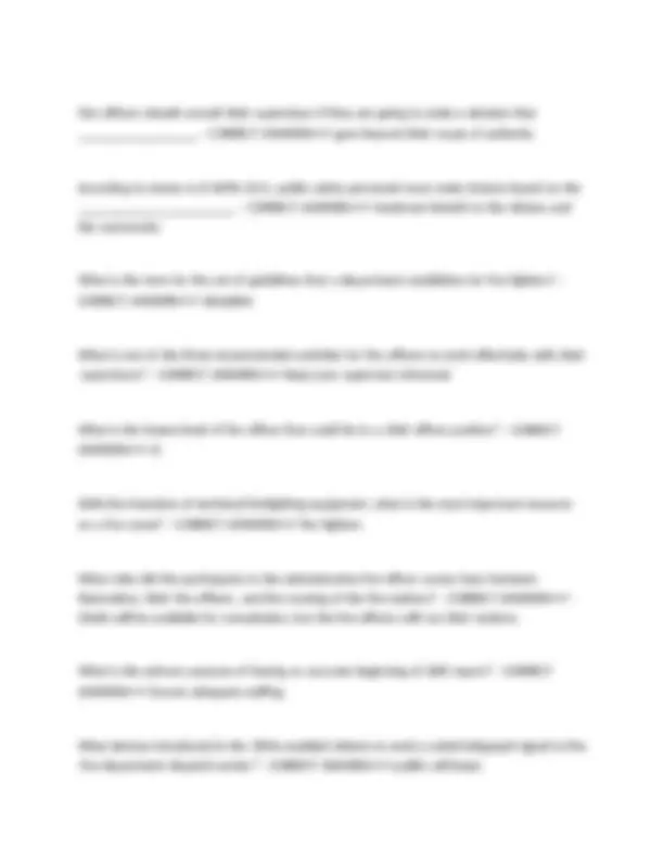 Fire Officer 1&2- Exam Prep 1-6- Dr. Ben Hirst Questions With Correct ...