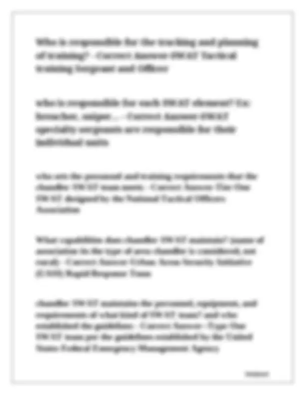 SWAT Duties Exam With 100% Correct And Verified Answers 2024-2025 ...
