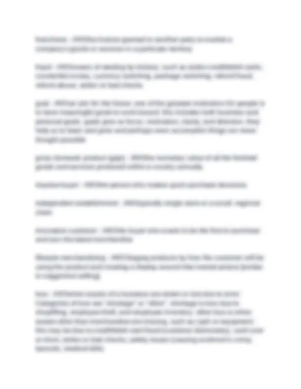 Retail Management Glossary: Key Terms and Definitions | Exams Marketing | Docsity