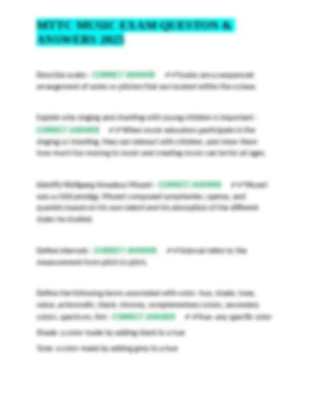 MTTC Music Exam Q&A: Comprehensive Study Guide 2025 | Exams Nursing ...