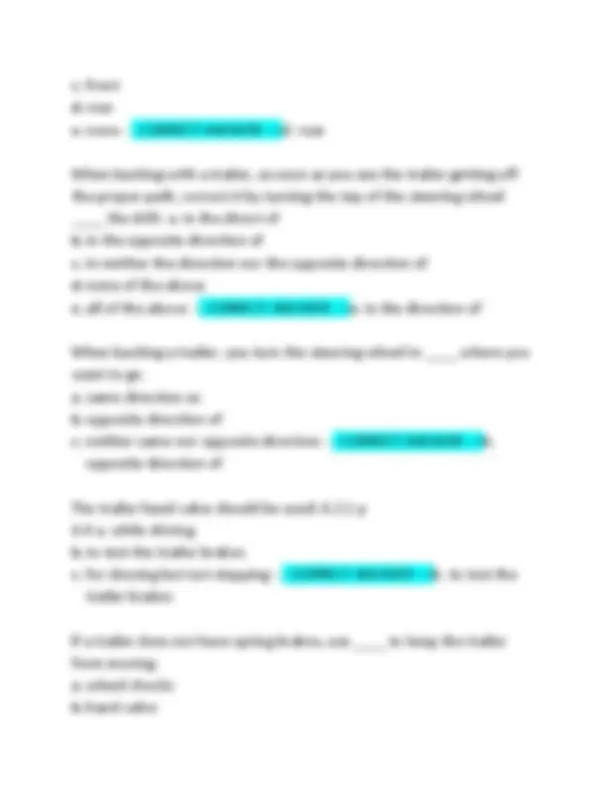 CDL - COMBINATION VEHICLE EXAM QUESTIONS WITH COMPLETE SOLUTIONS ...