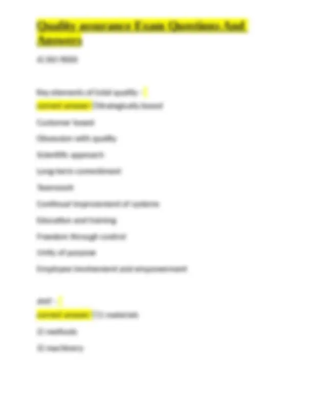 Quality assurance Exam Questions And Answers | Exams Pest Management ...