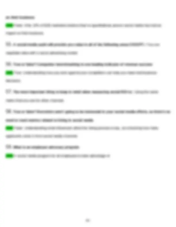 Hubspot Quiz tested questions with revised correct answers, a+ ...