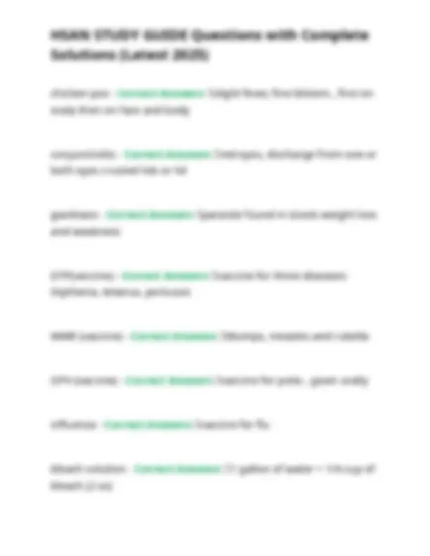 HSAN STUDY GUIDE Questions with Complete Solutions (Latest 2025 ...