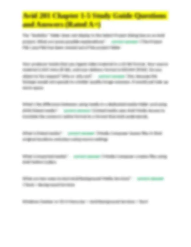 Avid Media Composer Study Guide: Questions and Answers | Exams Nursing ...