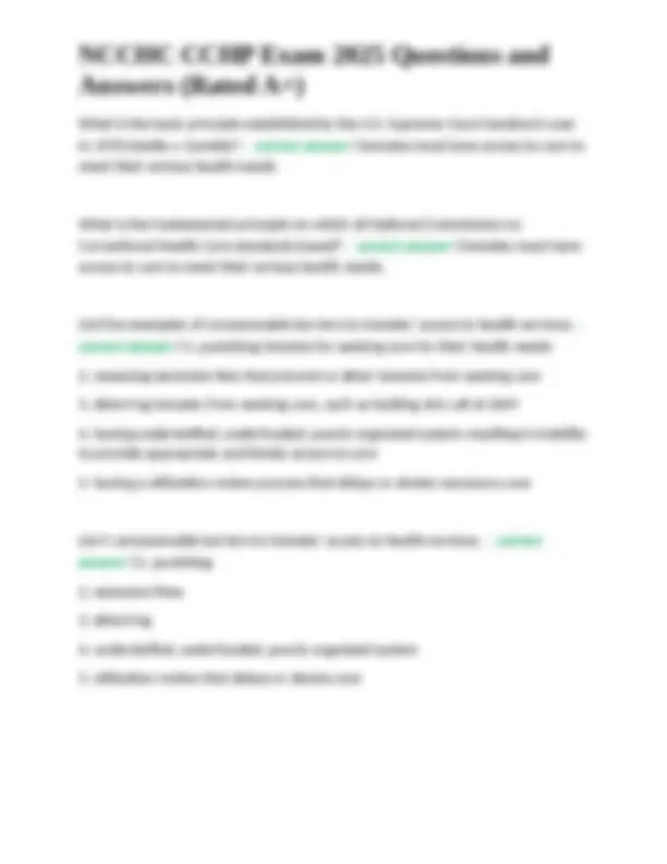 NCCHC CCHP Exam 2025 Questions and Answers (Rated A+) | Exams Nursing ...