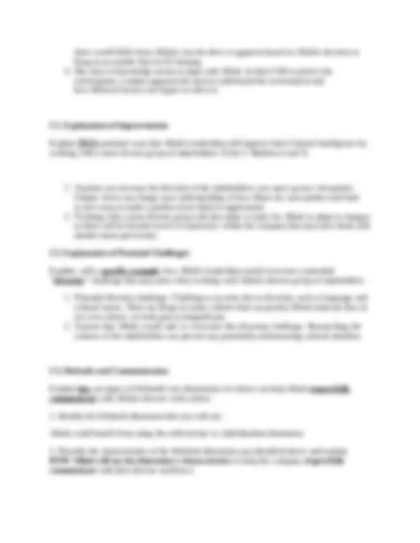 Emotional and Cultural Intelligence D082 Task 2 - Graded Fully ...