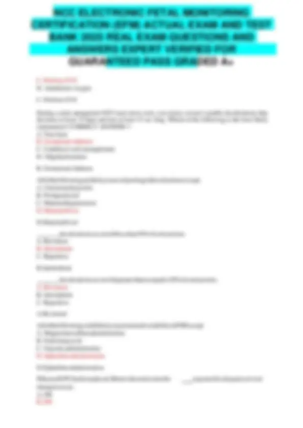 EFM Certification – NCC Electronic Fetal Monitoring Exam Q&A | Verified ...