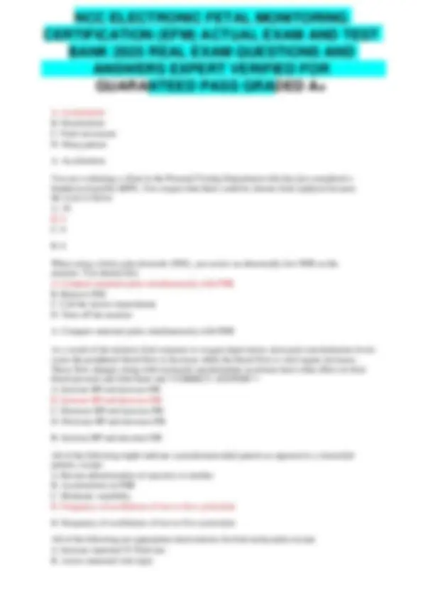 EFM Certification – NCC Electronic Fetal Monitoring Exam Q&A | Verified ...